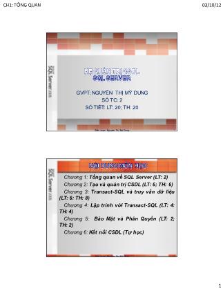 Bài giảng Hệ quản trị cơ sở dữ liệu SQL Server - Chương 1: Tổng quan về ...