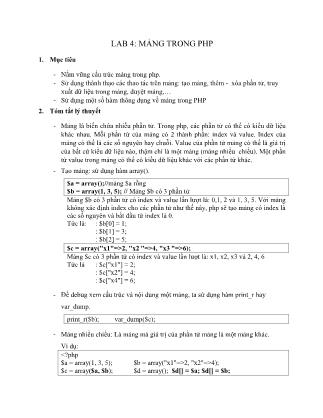 Bài giảng Lab 4: Mảng trong PHP