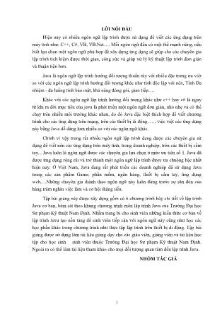 Bài giảng Lập trình Java (Phần 1)