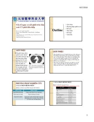 Bài thuyết trình Yếu tố nguy cơ nốt phổi trên tầm soát CT phổi liều thấp - Nguyễn Hoàng Minh