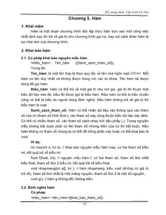 Đề cương môn Lập trình Cơ bản (Phần 2)