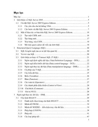 Giáo trình Quản trị cơ sở dữ liệu SQL Server
