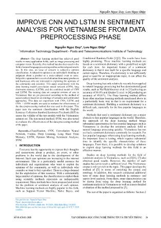 Improve CNN and LSTM in sentiment analysis for Vietnamese from data ...