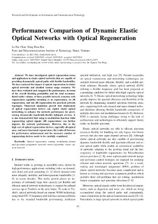 Performance comparison of dynamic elastic optical networks with optical ...