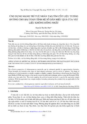 Ứng dụng mạng trí tuệ nhân tạo tìm cốt liệu tương đương cho bài toán ...