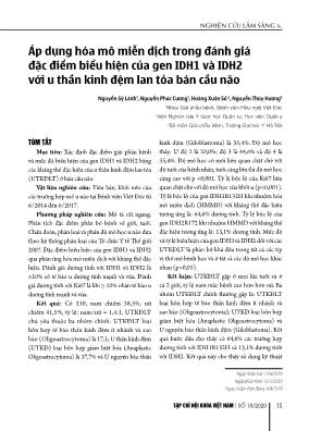 Áp dụng hóa mô miễn dịch trong đánh giá đặc điểm biểu hiện của gen IDH1 ...