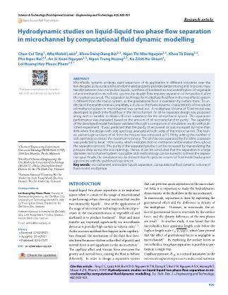 Hydrodynamic studies on liquid-liquid two phase flow separation in ...