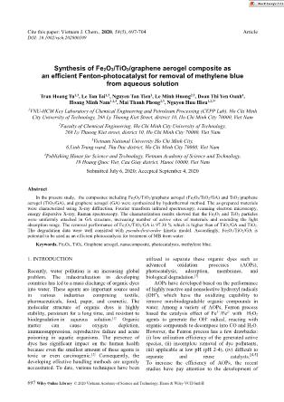 Synthesis of Fe₂O₃/TiO₂/graphene aerogel composite as an efficient ...