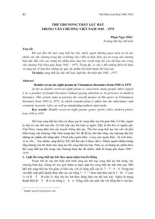 Thể thơ song thất lục bát trong văn chương Việt Nam 1945-1975