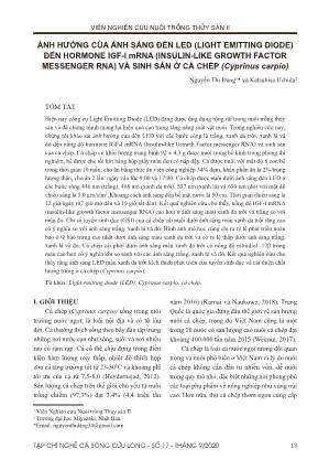 Ảnh hưởng của ánh sáng đèn led (Light emitting diode) đến hormone IGF-I ...