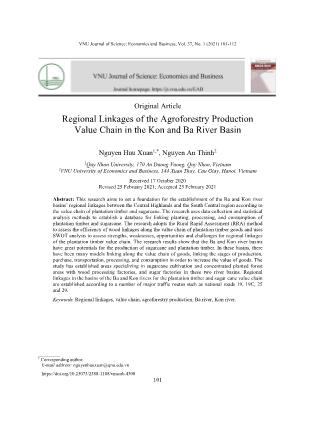 Regional linkages of the agroforestry production value chain in the Kon ...
